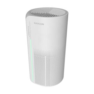 raycon room air purifier, h13 replaceable hepa filter, air quality led indicator, adjustable fan speeds, home essentials (white)