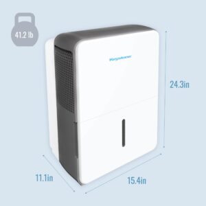 Keystone 50-Pint Portable Dehumidifier for Basement, Garage, Living Room, and Extra Large Rooms up to 4,500 Sq.Ft., 115V, Quiet Dehumidifier for Home and Moisture Absorber with Auto-Shutoff and Timer