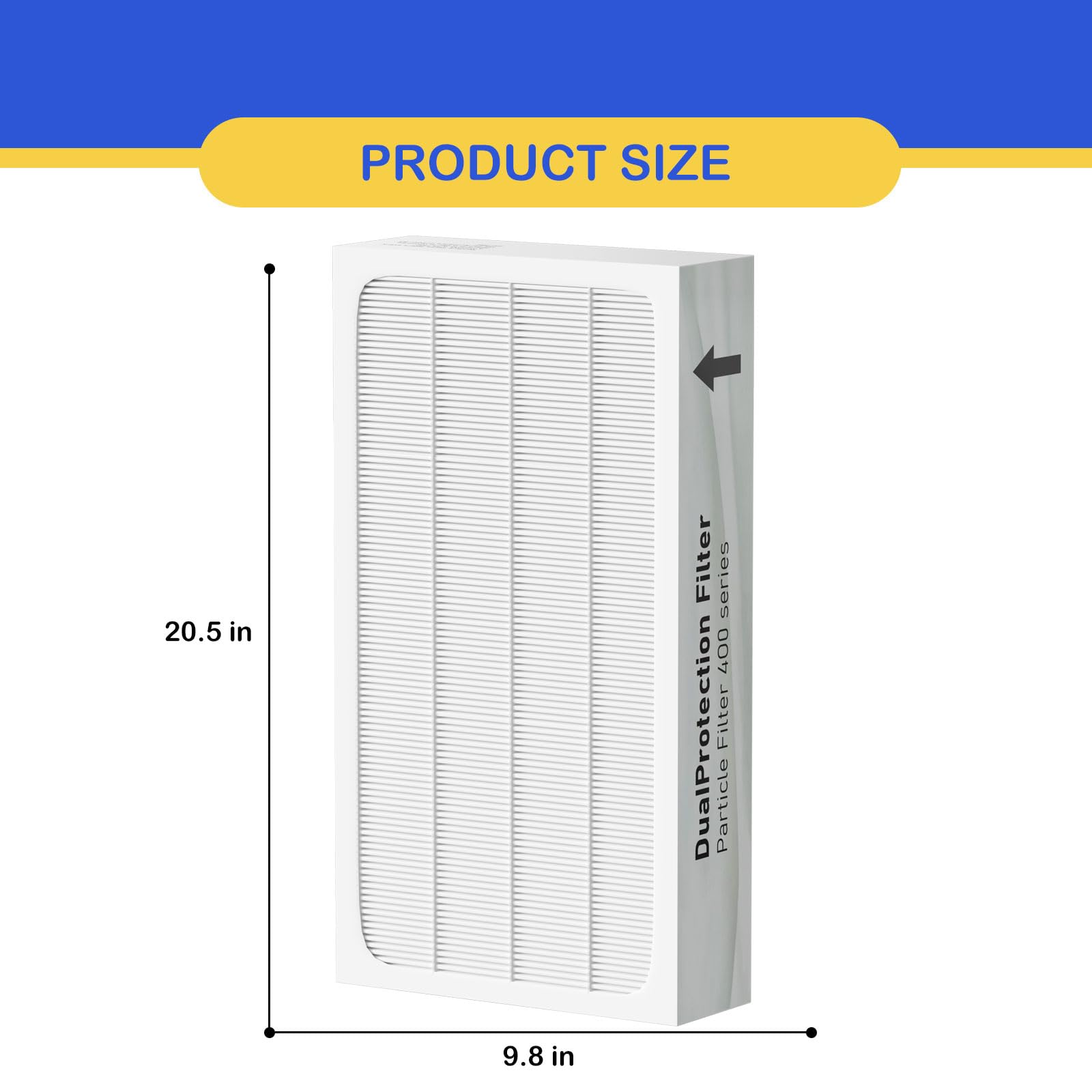 Roninby Classic 400 Series HEPA Particle Filter Replacement Compatible with Blueair 400 Series Air Cleaner Purifier Models 402, 403, 405, 410, 450E, 455EB, 480i, 2 Pack