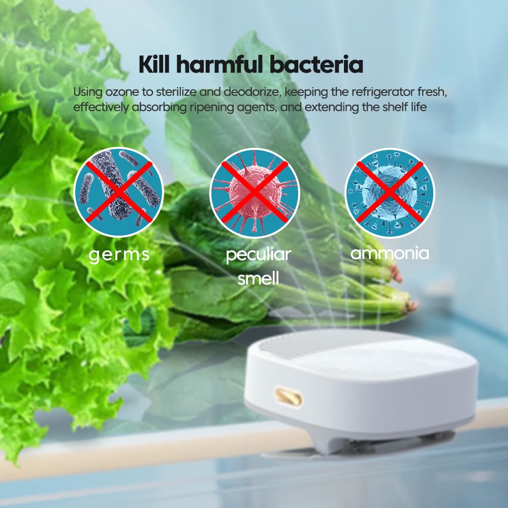 Yottew Fridge Deodorizer Rechargeable Refrigerator Deodorizer Air Freshener Reusable Fridge Odor Eliminator for Fridge, Car, Closet, Wardrobe，White