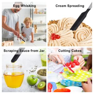 Jar Spatula, Silicone Jar Scraper with Long Handle, Jam Spreader for Peanut Butter, Kitchen Spatula for Baking and Cake Icing, Kitchen Must Have Small Silicone Spatula, Jar Blender (2Pcs)