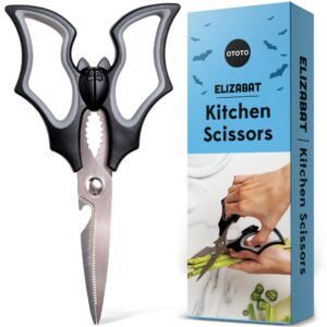 new!! elizabat kitchen scissors by ototo - halloween goth cute bat kitchen shears, gothic scissors kitchen utensils - spooky bats halloween gifts, cooking scissors, kitchen gadgets, goth gifts