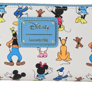 Loungefly Disney Wallet Mickey Mouse Friends Forward & Backward Print Zip Clutch