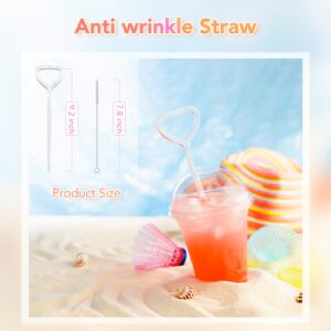 Anti Wrinkle Straw 2pcs, Reusable Glass Straw for Stanley Cup, Anti Wrinkle Drinking Straw Curved, Lip Straw for Wrinkles, Sideways Straw Wrinkle Free, Prevent Wrinkle Straw