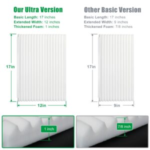 Forestchill Window Air Conditioner Side Panels, 17" H x 12" W x 1" T Surround Insulation Extra Wide Foam Panels for Window AC Units Cover Large Window, White, 2 Pack