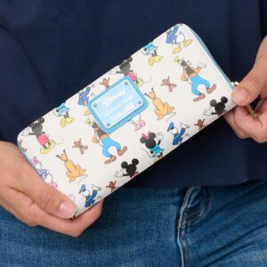 Loungefly Disney Wallet Mickey Mouse Friends Forward & Backward Print Zip Clutch