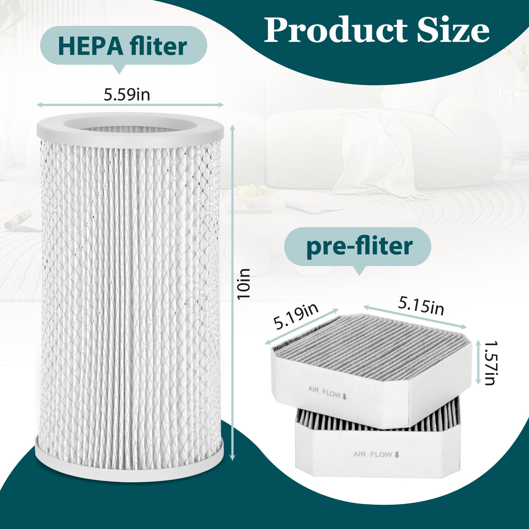 𝙐𝙥𝙜𝙧𝙖𝙙𝙚 Filter Replacement Fit for Molekule(3 Pack),1 HEPA-Filter and 2 Pre-Filter Replacement Fit for Molekule,Air Fliter Replacement Set Fit for Molekule,Efficient Activated Carbon Adsorption