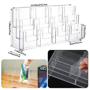 Kigley Acrylic Brochure Holder Pamphlet Brochure Display Stand Tabletop Greeting Card Display Flyer Holder Clear Literature Holder for Pamphlet, Document, Sign, Folders(12 Pockets, 12 Pockets)