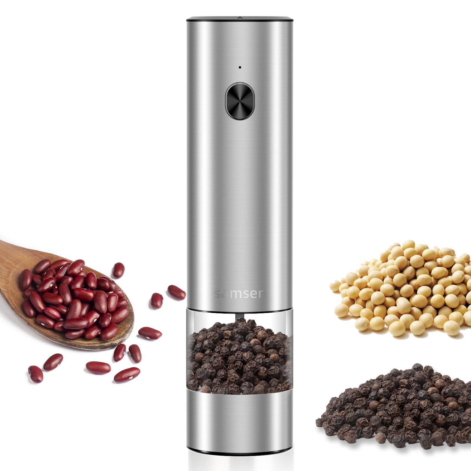 Electric Pepper Grinder - Adjustable Coarseness Salt & Pepper Mill - Easy-to-Clean - Battery Powered - One-Handed Operation - Kitchen Essential