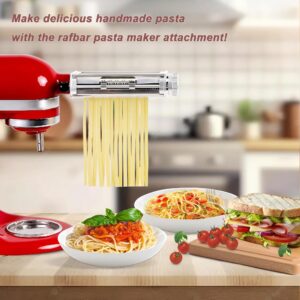 Pasta Maker Attachment for KitchenAid Stand Mixers, 3 in 1 Set Pasta Machine Attachment included Pasta Sheet Roller, Spaghetti Cutter, Fettuccine Cutter