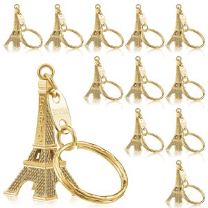 inbagi 50 pieces eiffel tower keyring paris eiffel tower keychains retro french souvenirs keychains eiffel tower keychain bulk for home jewelry birthday table graduation thank you gifts (gold)