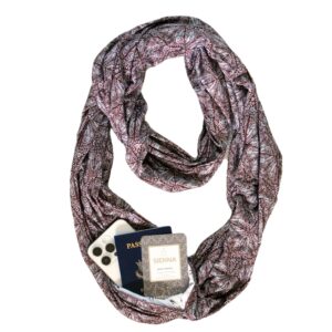 waypoint goods infinity scarf with pocket - stylish travel loop scarf for women (sienna)