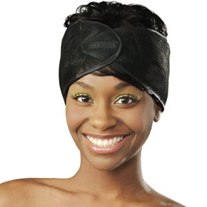 donna mesh wrap 1pc headband, silk wraps, mesh wrap for women’s hair, face wash, makeup hair accessories headbands (black)