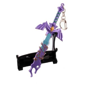 MEETCUTE Decayed MasterSword Keychain Latest,Cool Sword Key Ring for Men and Women Legend of Zeld the Tears Kingdom MasterSword Key chain Cosplay Accessories - Purple