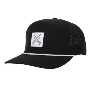 sixhats arrow waterproof & sweat proof hat | available in 3 sizes | golf tee holder, black, medium-large