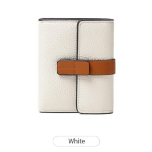 AOXONEL Small Womens Wallet Leather Wallets for Women Rfid Ladies Wallets Trifold Wallet Compact Thin with Card Slots and Zipper Coin Pocket (White)