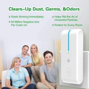 Pure Air - 6 Units-Mini Home Plug-in Air Purifier,Ionizer, Power Saving, Silent Suitable Portable for home, bathroom, living room, bedroom, hotel, pet room, toilet（White)