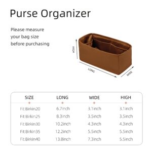 ZYZii Purse Organizer for Birkin 20/25/30/35/40,Silky Smooth Insert,Lightweight Bag in Bag,Luxury Handbag Storage Accessories(Birkin 30,Gold)