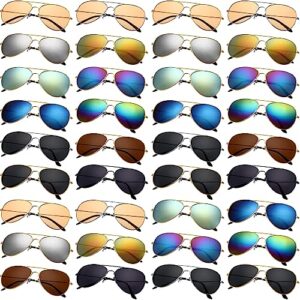 mepase 36 pairs classic sunglasses for men women driving sun glasses lightweight for uv protection fishing shopping travel (dark color)