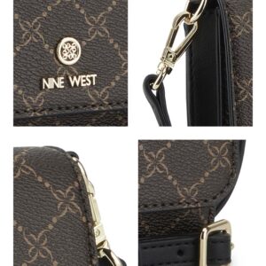 Nine West linnette Phone Wallet on a String, Brown Black Logo