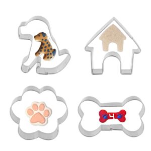 dog bone cookie cutter anckne bone shape cookie cutter set stainless steel homemade dog biscuit treats cutter 4 pieces