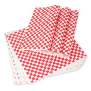 100pcs deli paper sheets 12x12", premium food basket liners, grease resistant wax paper sheets for food, classic checkered sandwich wrapping paper for party, festival and outdoors, jirngla