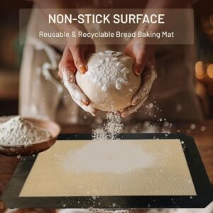 GLBEAR Silicone Baking Mat Sheet 2-Pack,Reusable & Nonstick Bakeware Mats for Cookies, Macarons, Bread and Pastry,Silicone Mats for Baking - Baking Mat For Oven - (16.5" x 11.6")