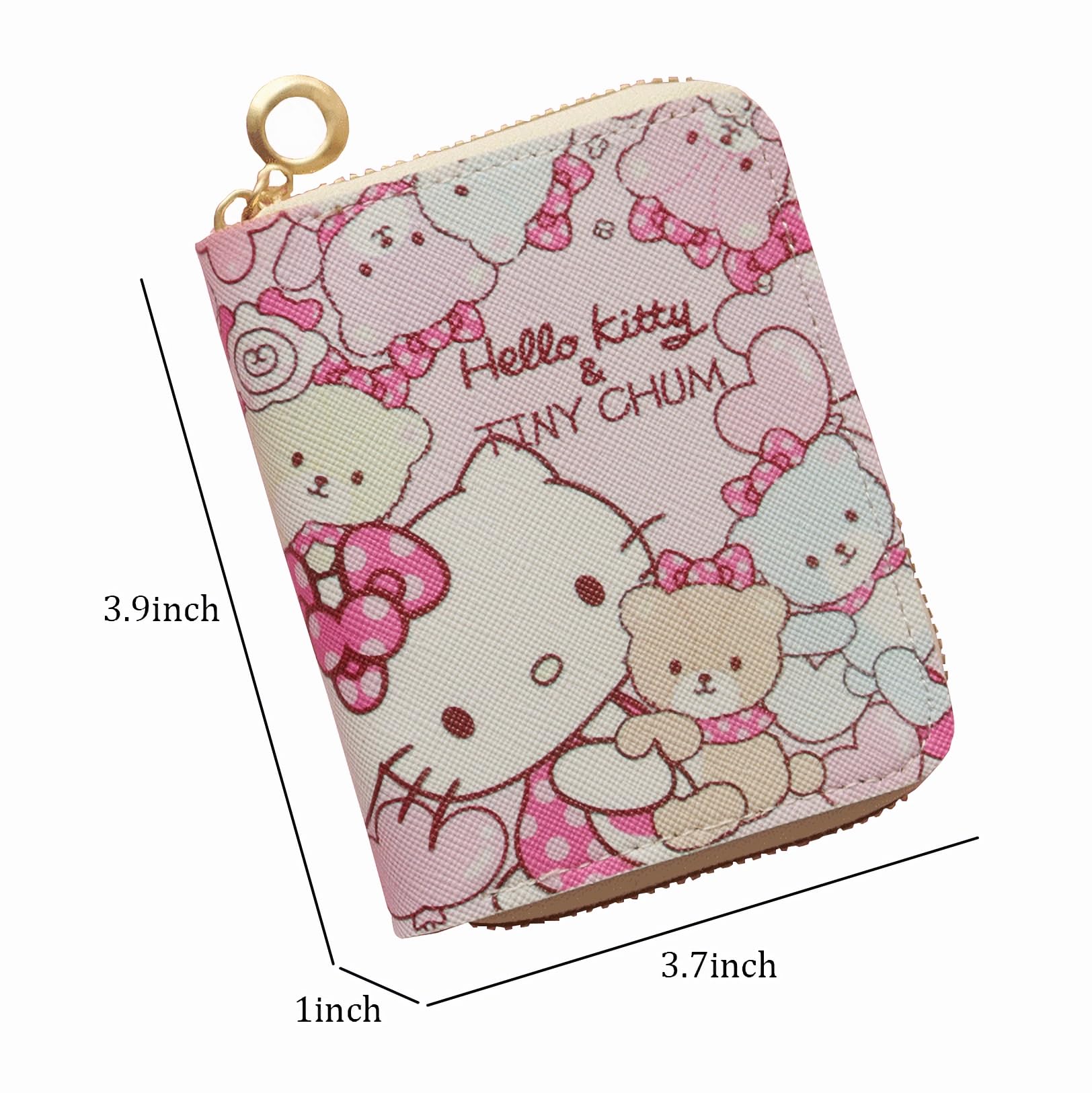 Small Wallet for Women and Girl, Short PU Leather Zipper Cute Coin Purse, 2Pce