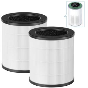 2 pack a2 replacement filter compatible with ameifu gdap1w and vewior a2 air purifier(clearair-a2), h13 true hepa air cleaner filter, 3-stage filtration for wildfire smoke pollen pets odor