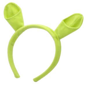 union power shrek headband dressing up ears green hair band funny headwear halloween costume for adult kids party decoration (shrek headband)