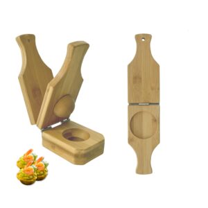 bamboo tostones plantain press plantain smasher maker - authentic caribbean flavor, 2-in-1 tostones and plantain cups - perfect for tostones and stuffed plantains,6.8 * 3 * 2.36inch