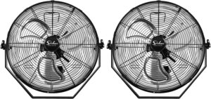 simple deluxe 20 inch high velocity 3 speed, black wall-mount fan