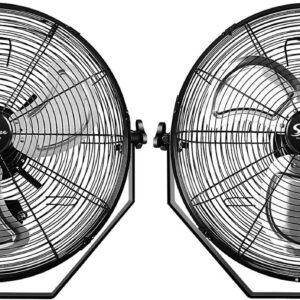 Simple Deluxe 20 Inch High Velocity 3 Speed, Black Wall-Mount Fan