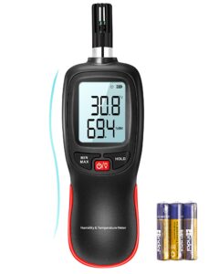 apomono wt83 temperature humidity meter, high precision thermometer hygrometer with ambient dew point wet bulb temperature indoor outdoor, max/min data hold, 1000 sets data log, batteries included