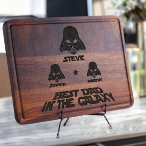 Personalized I am Their Father StarWar Dad Gift Cutting Board, Fathers Day Gifts from Kids, Funny Star War Gift, Darth Character Plaques, Custom Name Stars War Mens Gift, Gift from Daughter or Son