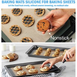 GLBEAR Silicone Baking Mat Sheet 2-Pack,Reusable & Nonstick Bakeware Mats for Cookies, Macarons, Bread and Pastry,Silicone Mats for Baking - Baking Mat For Oven - (16.5" x 11.6")