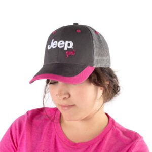 Jeep Girl Trucker Hat, Custom Structured, 6-Panel, Grey