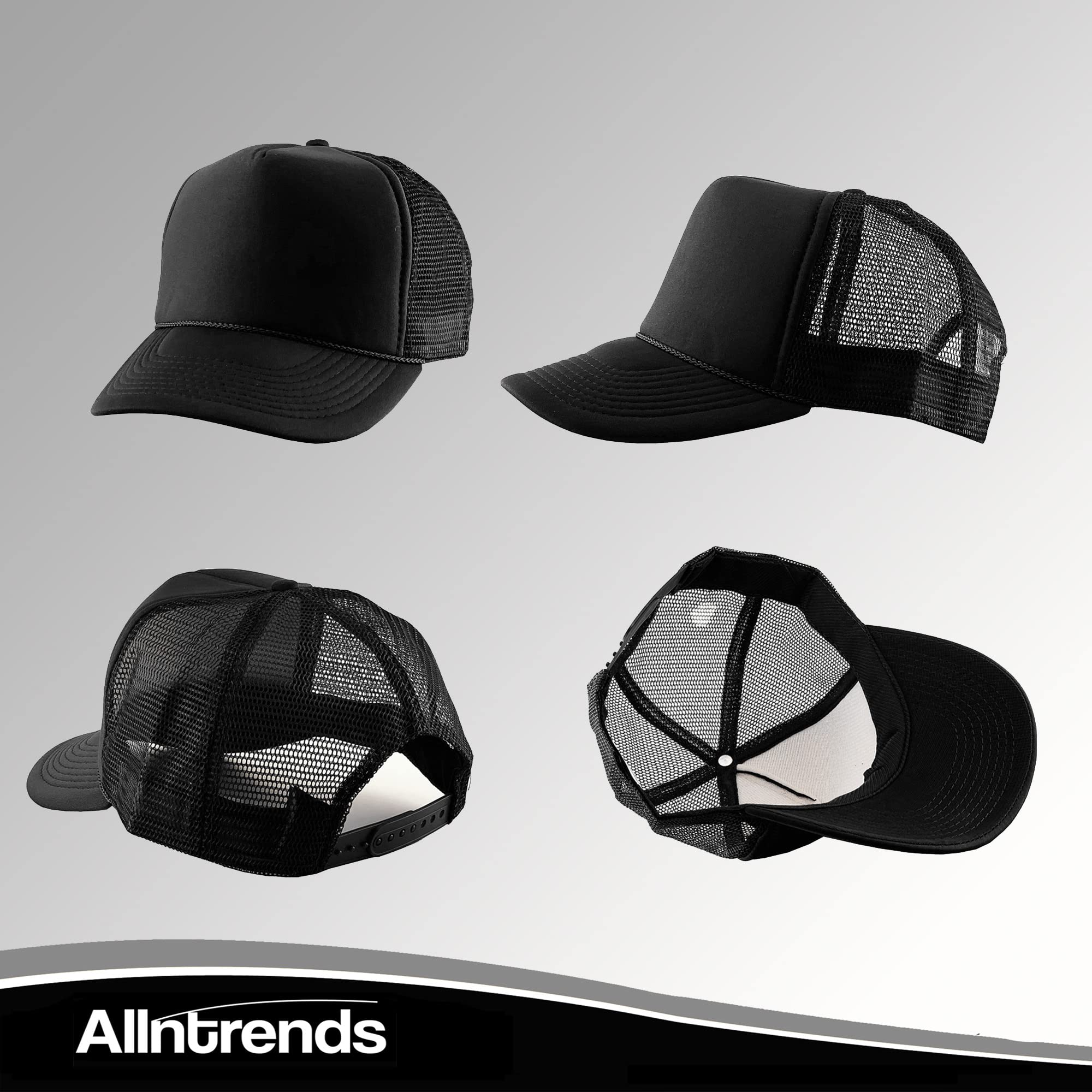 ALLNTRENDS Stripclub Veteran Trucker Hat Funny Cap Adult Baseball Adjustable Embroidered Snapback (Black)