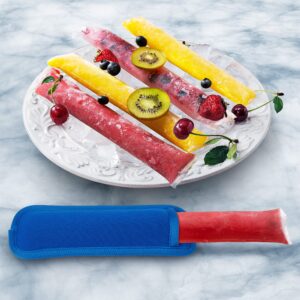 Reusable Popsicles Frozen Bags Ice Pop Stick Sleeves for Kids, Popsicles Molds for Reusable Yogurt Tubes Popsicle Bulk Ice Pops Holder, Useful Popsicle Holders for kids No Drip