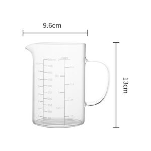 NCnnwovf 500ML Glass Measuring Cup With Handle, High Borosilicate Glass Three Scales V-Shaped Spout Clear Measuring Cup (OZ, Cup, ML/CC) Easy To Read Kitchen Tools