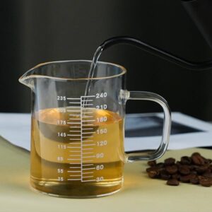 NCnnwovf 500ML Glass Measuring Cup With Handle, High Borosilicate Glass Three Scales V-Shaped Spout Clear Measuring Cup (OZ, Cup, ML/CC) Easy To Read Kitchen Tools