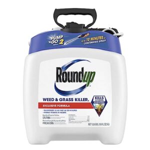 roundup weed & grass killer₄ with pump 'n go 2 sprayer, use in and around flower beds, trees & more, 1.33 gal.