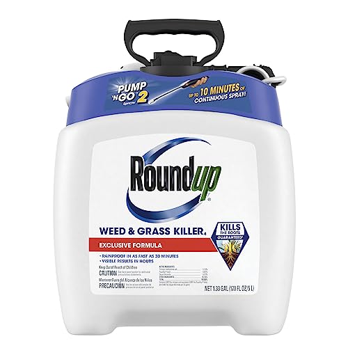 Roundup Weed & Grass Killer₄ with Pump 'N Go 2 Sprayer, Use In and Around Flower Beds, Trees & More, 1.33 gal.