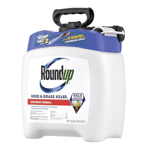 Roundup Weed & Grass Killer₄ with Pump 'N Go 2 Sprayer, Use In and Around Flower Beds, Trees & More, 1.33 gal.