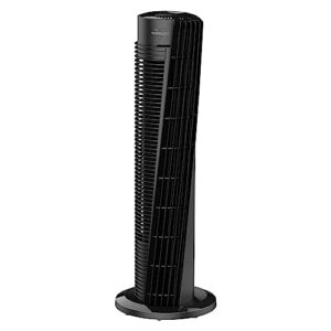 vornado osc54 oscillating tower fan with remote, 32 inch, quiet powerful fan, oscillates 70º, 1-8h timer, 4 speeds, touch control, air circulator fan for bedroom and home office, black