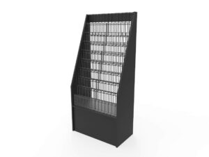 fixturedisplays® literature rack brochure holder leaflet coupon stand greeting card rack 9 tier 45 facing travel information kiosk easy assembly video in description 1453 black-nf