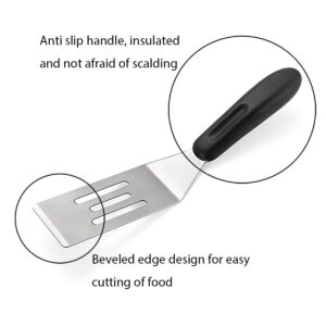 Small Metal Spatula,Mini Spatula for Flipping, Cooking and Baking,Stainless Steel Brownie Spatula with Non-Slip Handle for kitchen Use