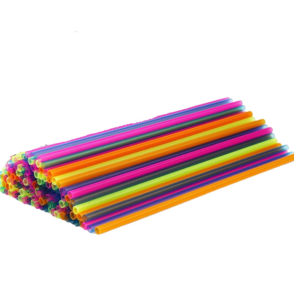 Cocktail Bar Straws for Drinks - 5 Inch Coffee & Cocktail Stirrers Straws - Plastic Drink Stirrers - Short Coffee Stir Straws Disposable Sip Stir Straws - Mini Cocktail Straws (Neon - 300 Straws)