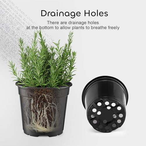 GROWNEER Nursery Pots with Drainage Holes Pack of 24 Pots 3.5/4.5/5.5/6.5 Inch and Plant Label Flexible Seedling Pots Seed Starting Planter for Indoor Outdoor, Flowers, Succulents, Cactus