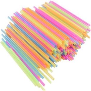 cocktail bar straws for drinks - 5 inch coffee & cocktail stirrers straws - plastic drink stirrers - short coffee stir straws disposable sip stir straws - mini cocktail straws (neon - 300 straws)